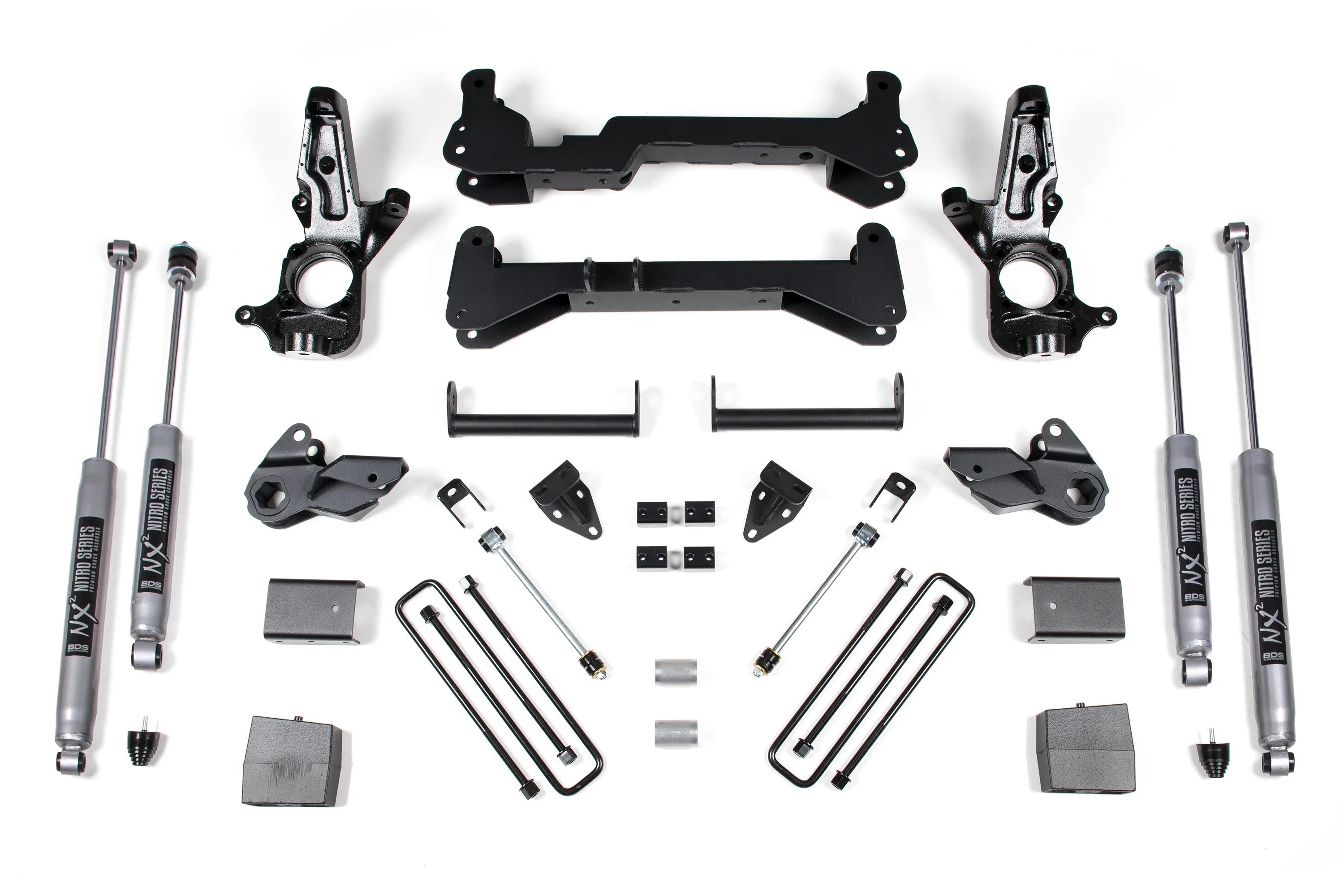 BDS 01-10 GM 2500,2500HD 2WD,CARRIER BELOW CROSS,7" LIFT KIT,WITH NITR ...
