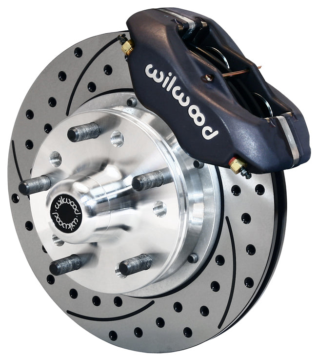 HEIDT'S 55-57 2" DROP KIT,FRONT,FDL,11" DRILLED ROTORS,BLACK CALIPERS ...